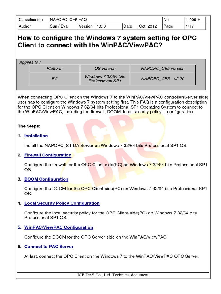 Configure OPC Client on Windows 7 | PDF | Login | User (Computing)