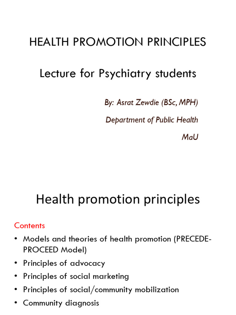 Health Promotion for Psychiatry Students | PDF