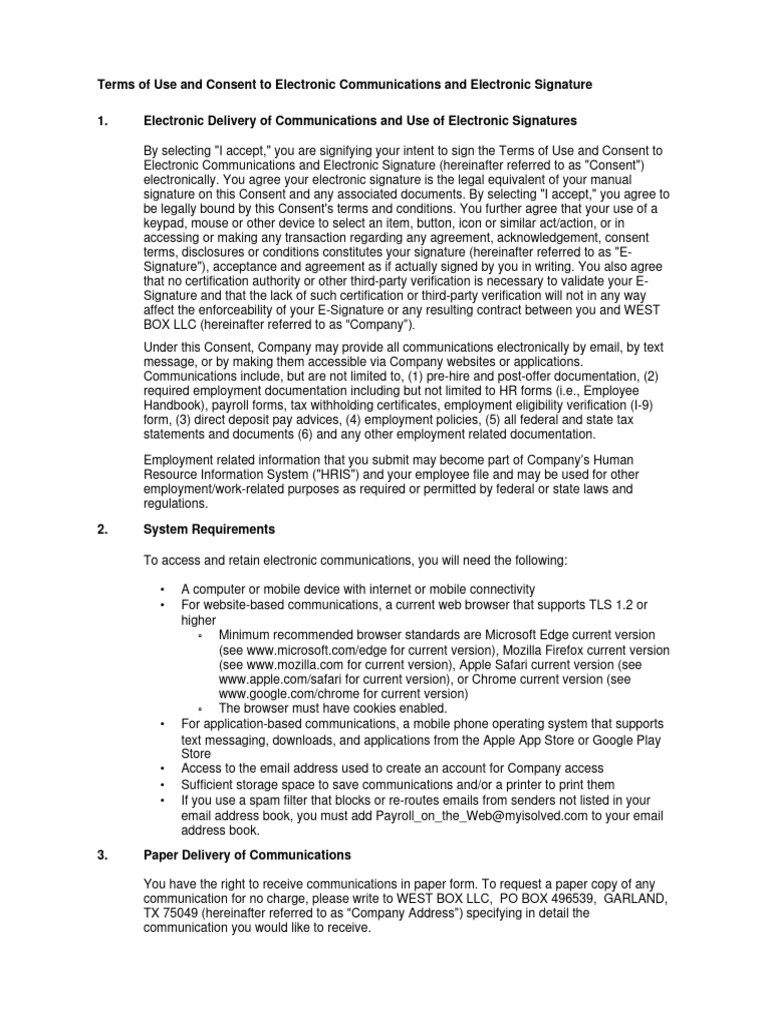 Electronic Signature Consent Agreement | PDF | Consent | Software