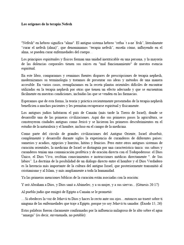 Terapia Nefesh: Curación del Alma | PDF | Narrativa de la creación del ...