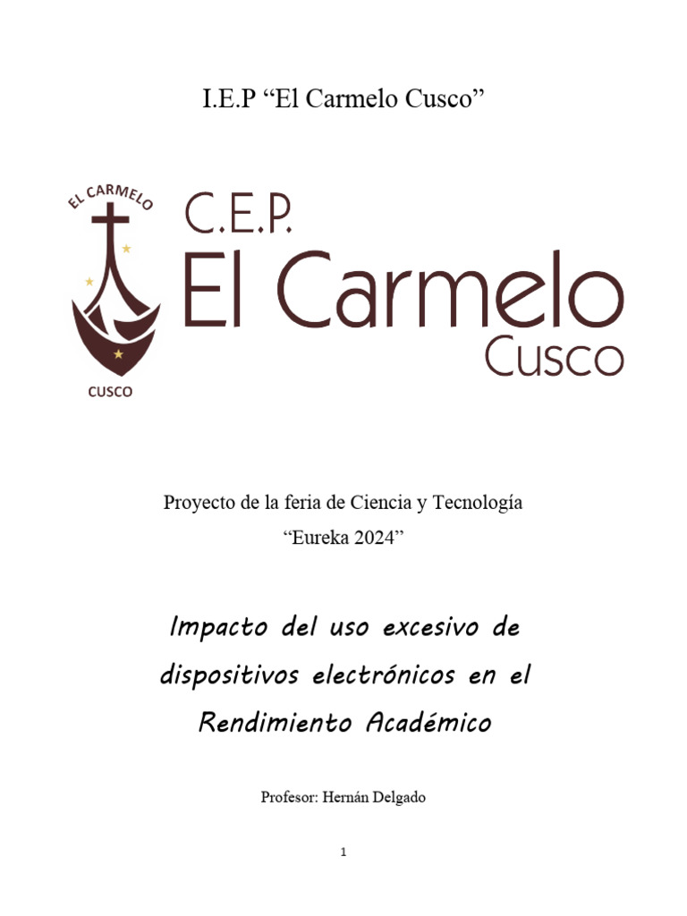 Proyecto de CT 2024 CON TODO | Descargar gratis PDF | Teléfonos móviles | Salón de clases