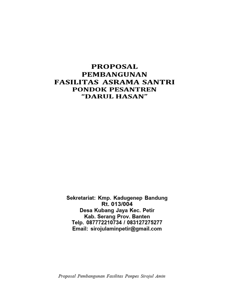 Proposal Asrama Pondok 2024 | PDF