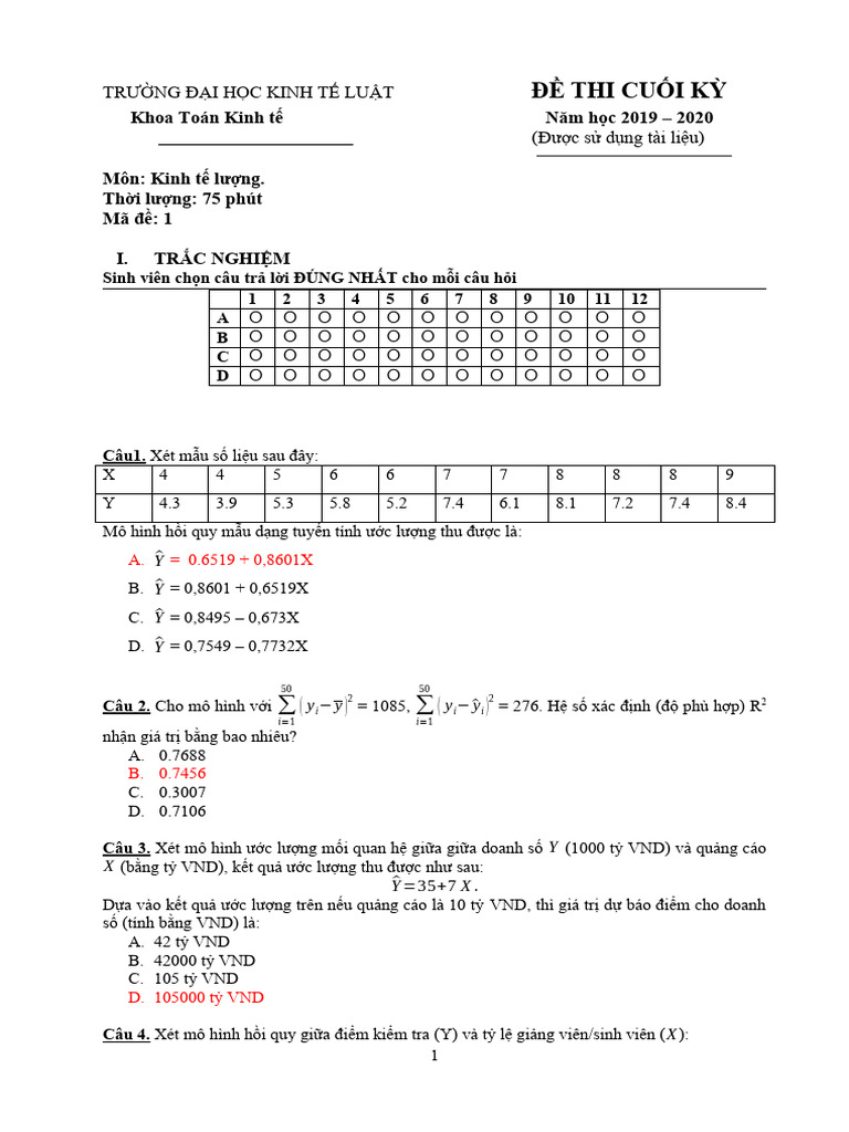 KTL - CK 2019-2020 Dapan | PDF