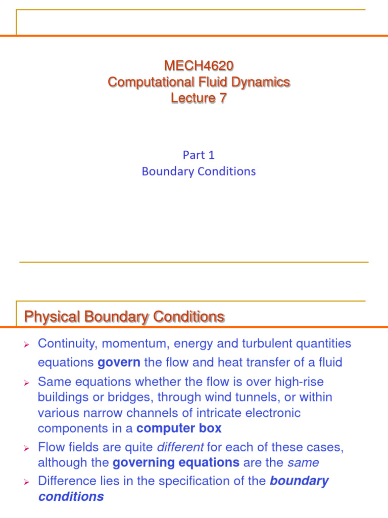 CFD Boundary Conditions Guide | PDF | Fluid Dynamics | Computational ...