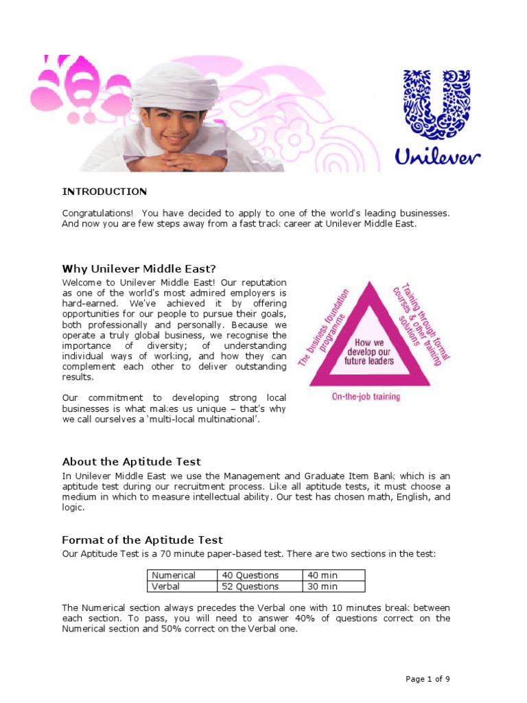 Unilever Sample Test | PDF | Test (Assessment) | Attention
