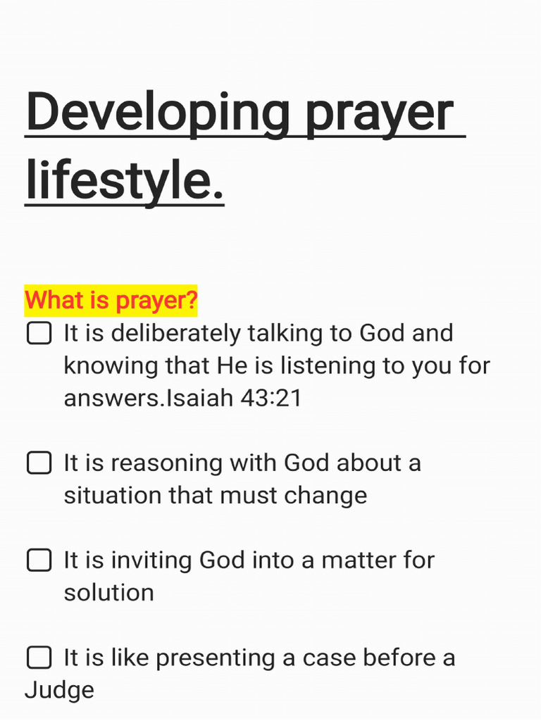 Developing Prayer Lifestyle | PDF