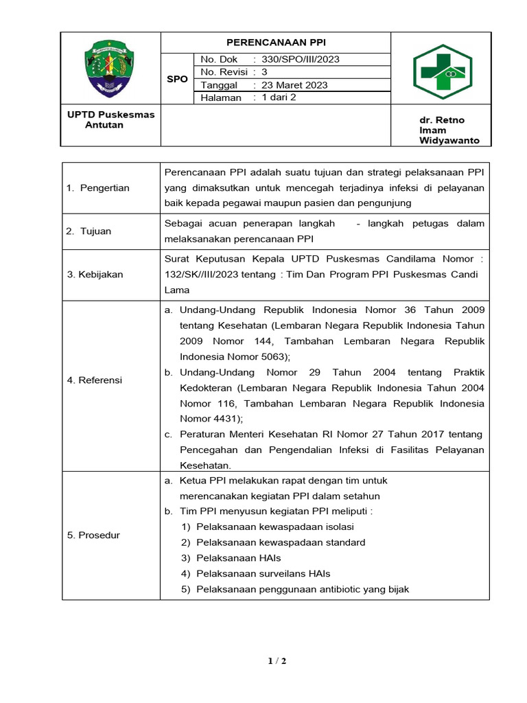 2023 Spo Perencanaan Ppi | PDF