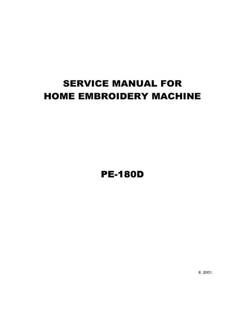 Brother PE-180D Service Manual | PDF | Belt (Mechanical) | Sewing Machine
