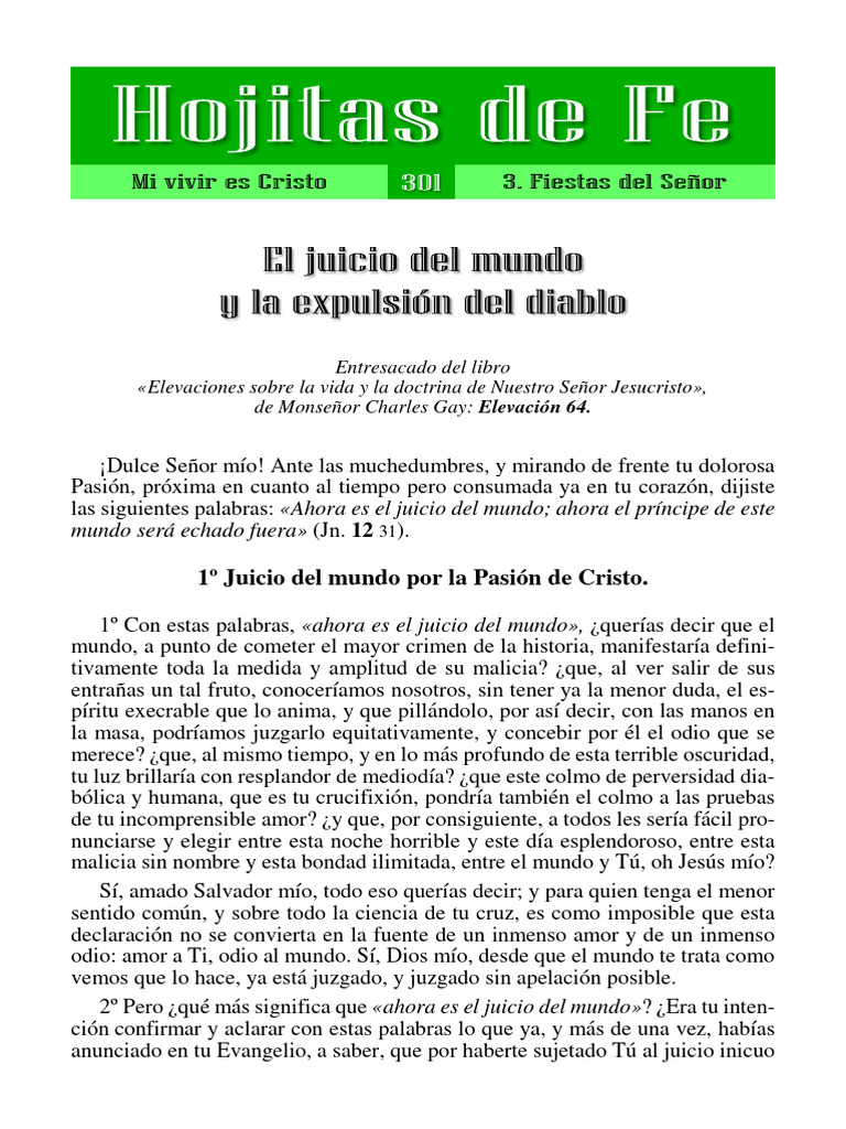 2075 El Juicio Del Mundo y La Expulsión Del Diablo 301 Hojitas de | PDF ...
