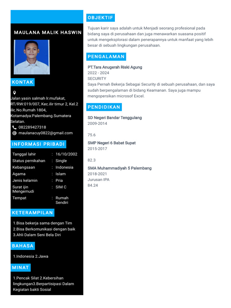 CV - Satpam Security | PDF