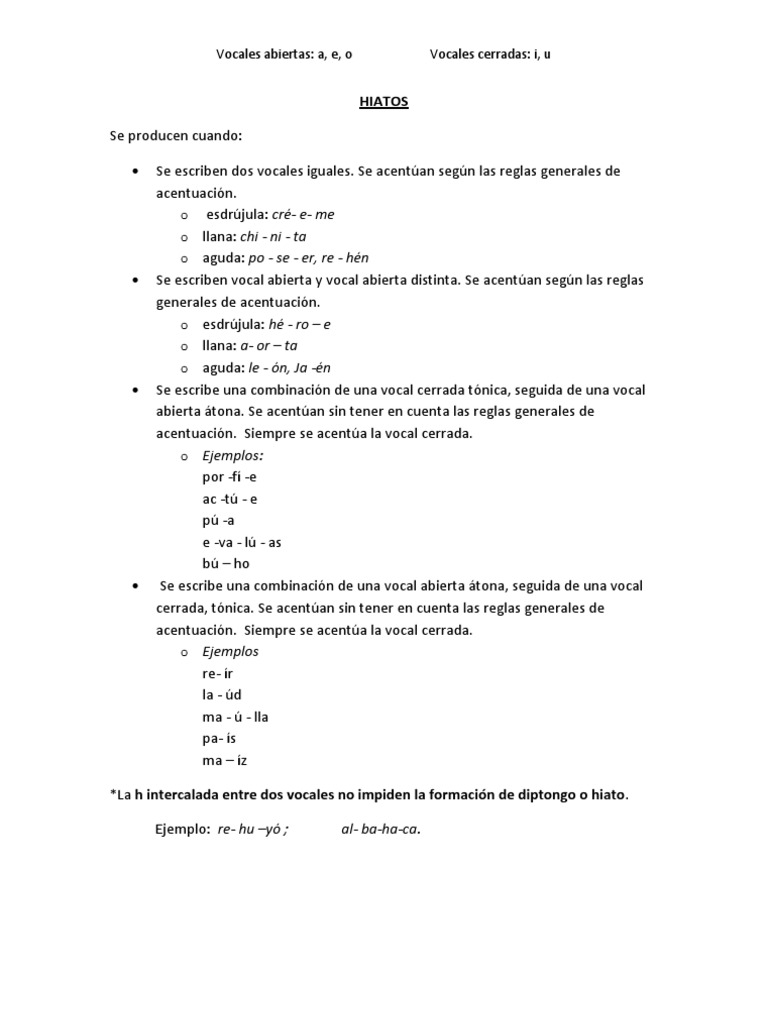 Reglas de Acentuación y Hiatos | PDF | Adverbio | Pronombre