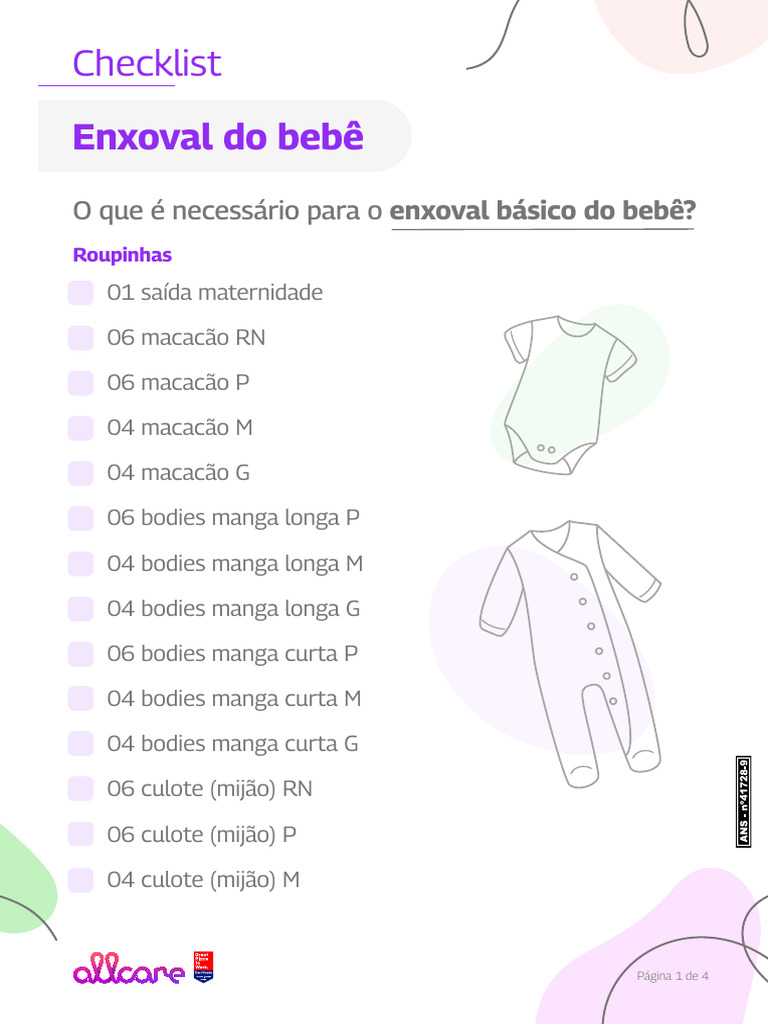 Curso Gestante Checklist Basico | PDF | Bem-estar