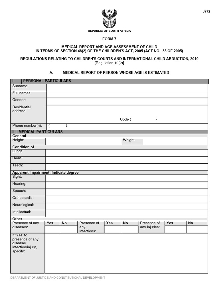 Child Medical Report & Age Assessment | PDF | Medical Specialties ...