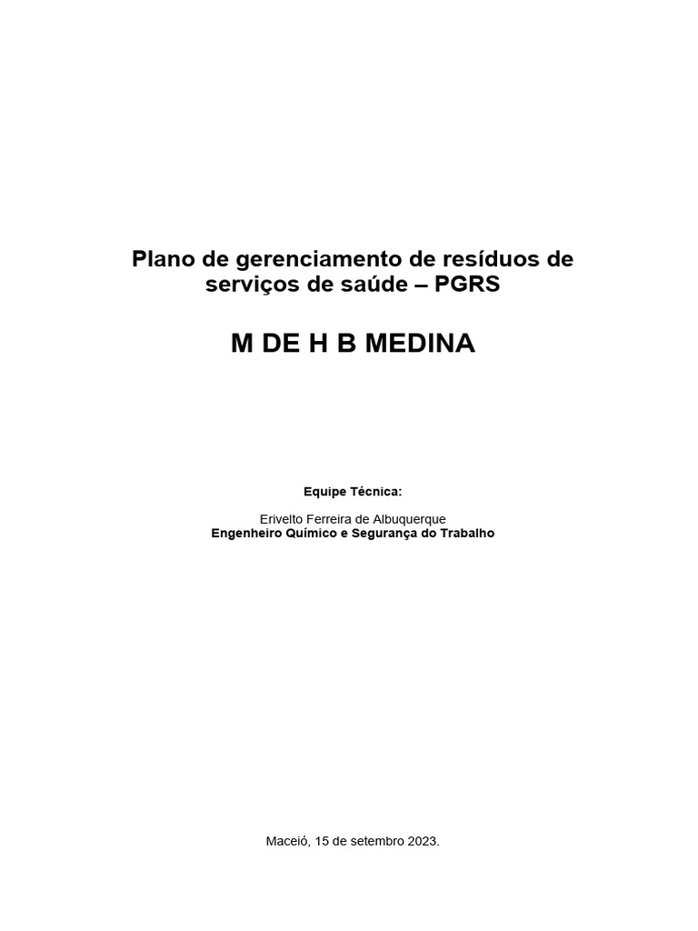 PGRSS para Consultório Odontológico | PDF | Desperdício