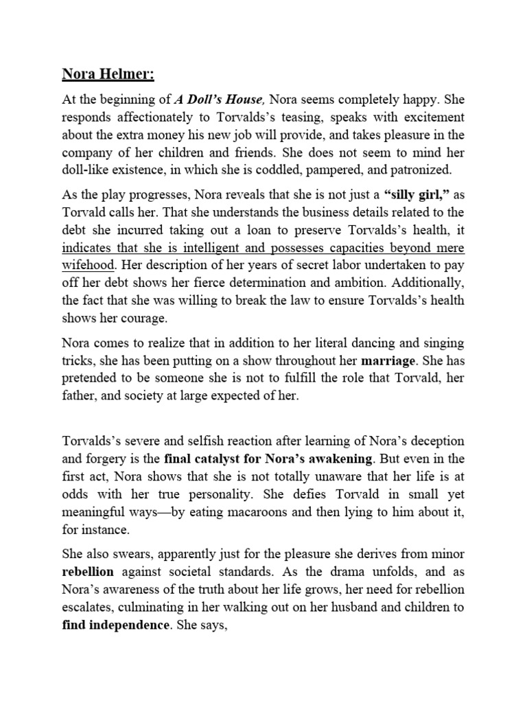 Nora Helmer | PDF | A Doll's House