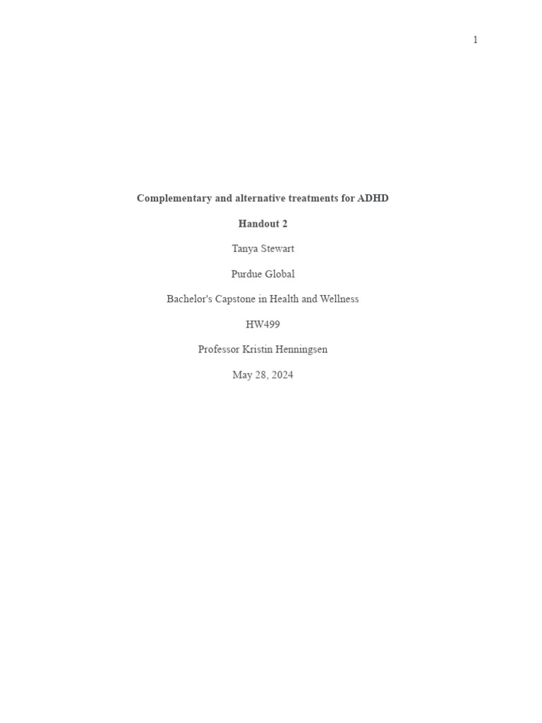 Unit 6 Assignment Handout 2 Stewart | PDF | Attention Deficit ...
