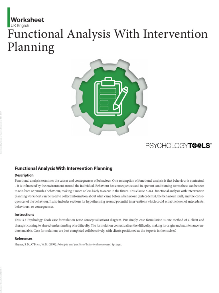 Functional Analysis With Intervention Planning En-Gb | PDF | Behavior | Psychological Trauma
