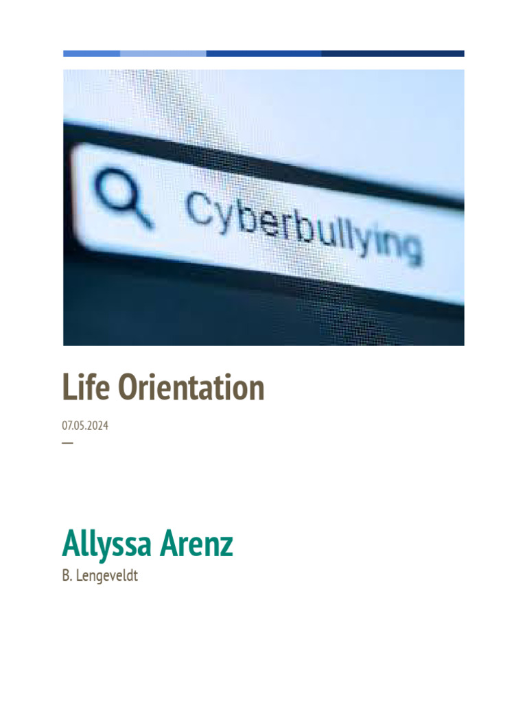 L.O Project - Allyssa Arenz (7-05-'24) | PDF | Cyberbullying | Social Psychology