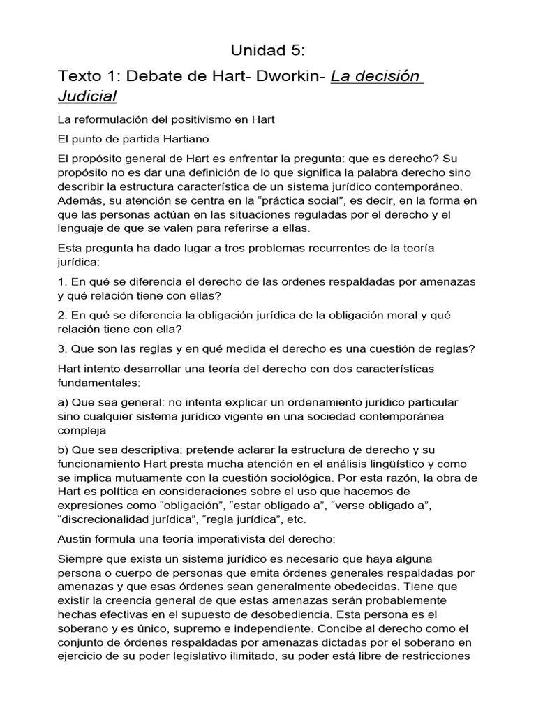 Debate Hart-Dworkin: Decisión Judicial | PDF | Juez | Moralidad