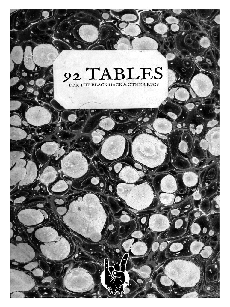 92 Tables For The Black Hack and Other RPGs | PDF