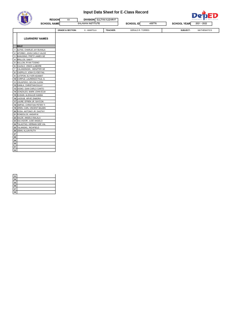 Grade 7 8 Amapola - Mathematics | PDF