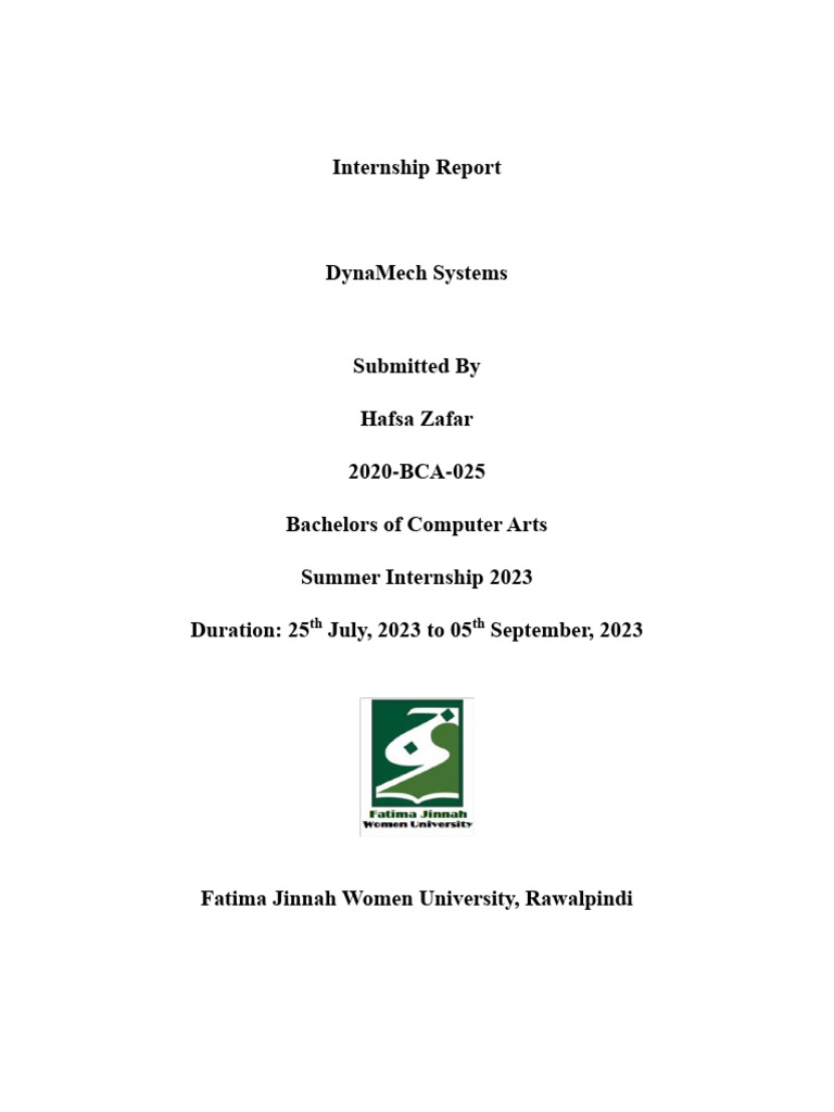 Hafsa Internship Report | PDF | Brand | Logos