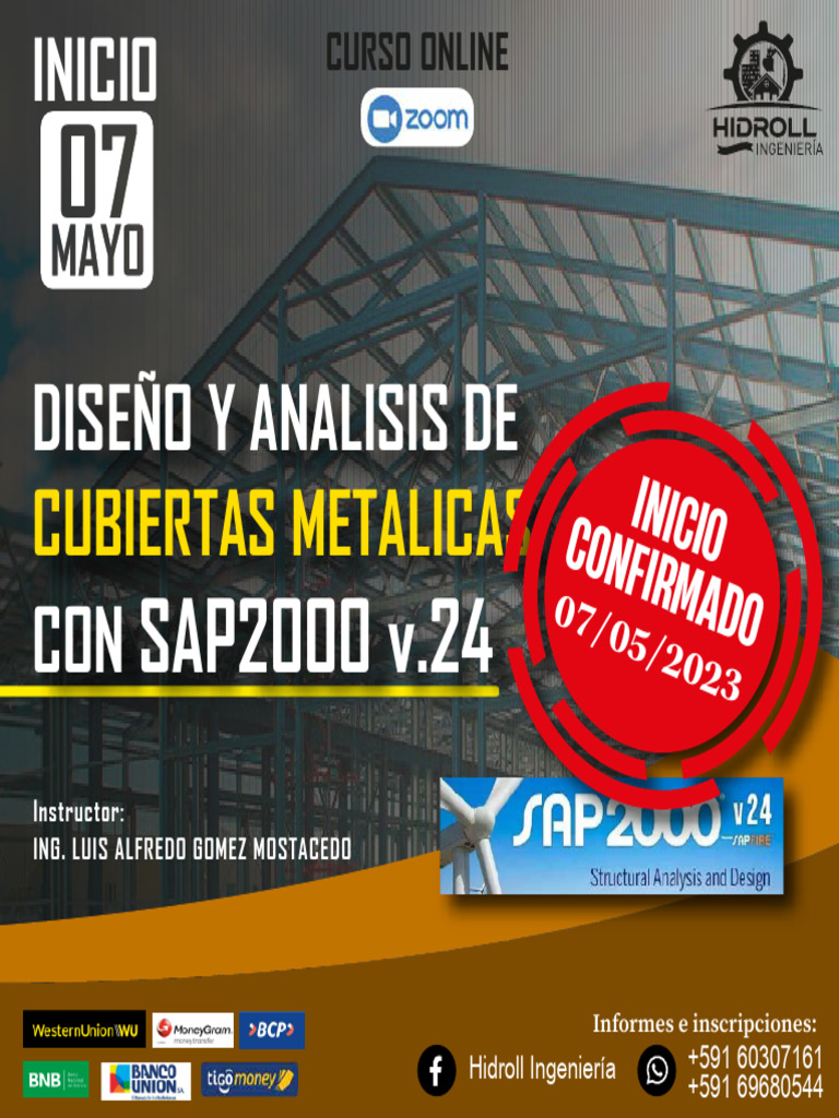 Informacion Curso Diseño de Cubiertas Metalicas Con Sap2000 v.24 | Descargar gratis PDF | Viga ...