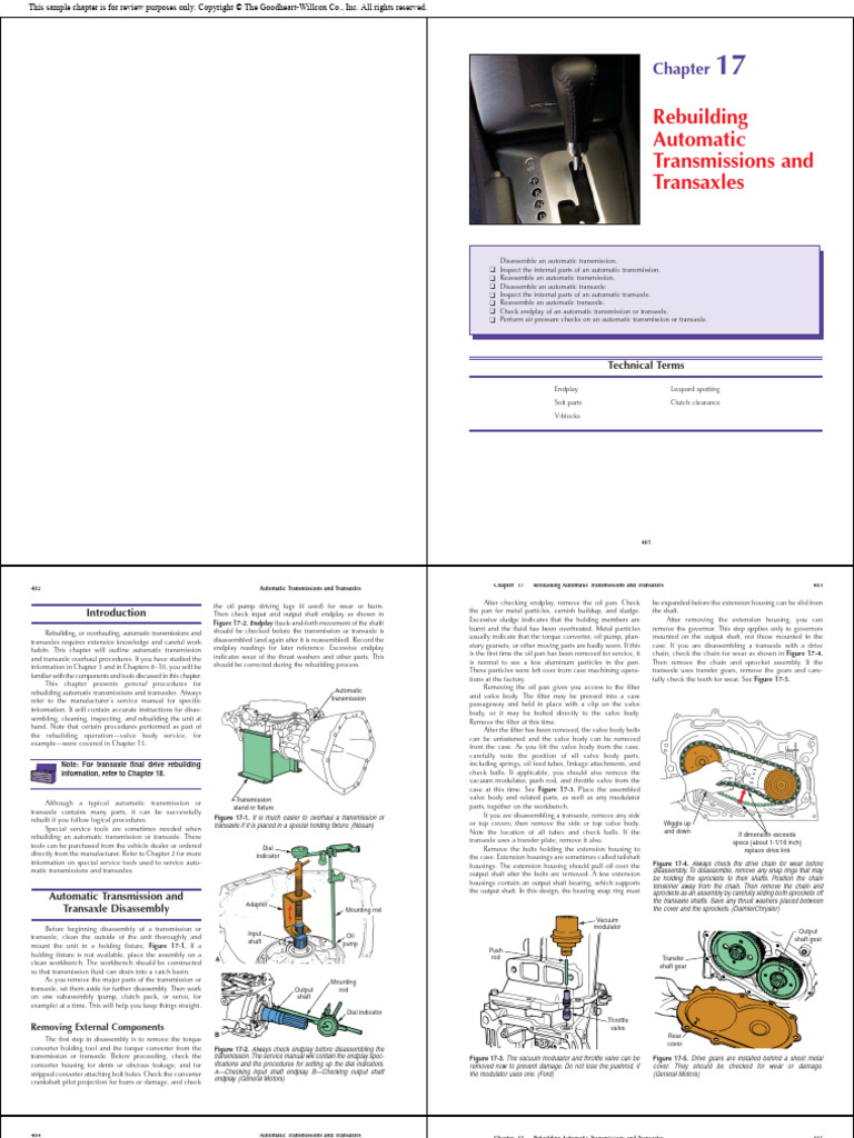Rebuilding Automatic Transmissions and T-1 | PDF | Automatic ...