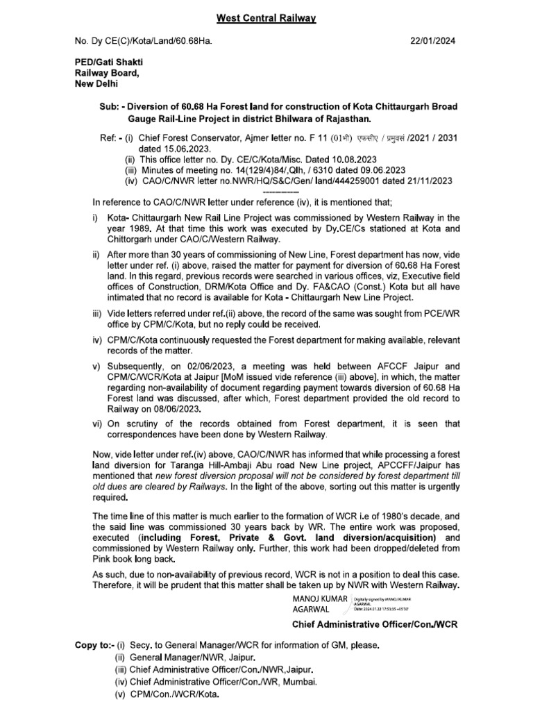 CAO WCR Letter | PDF