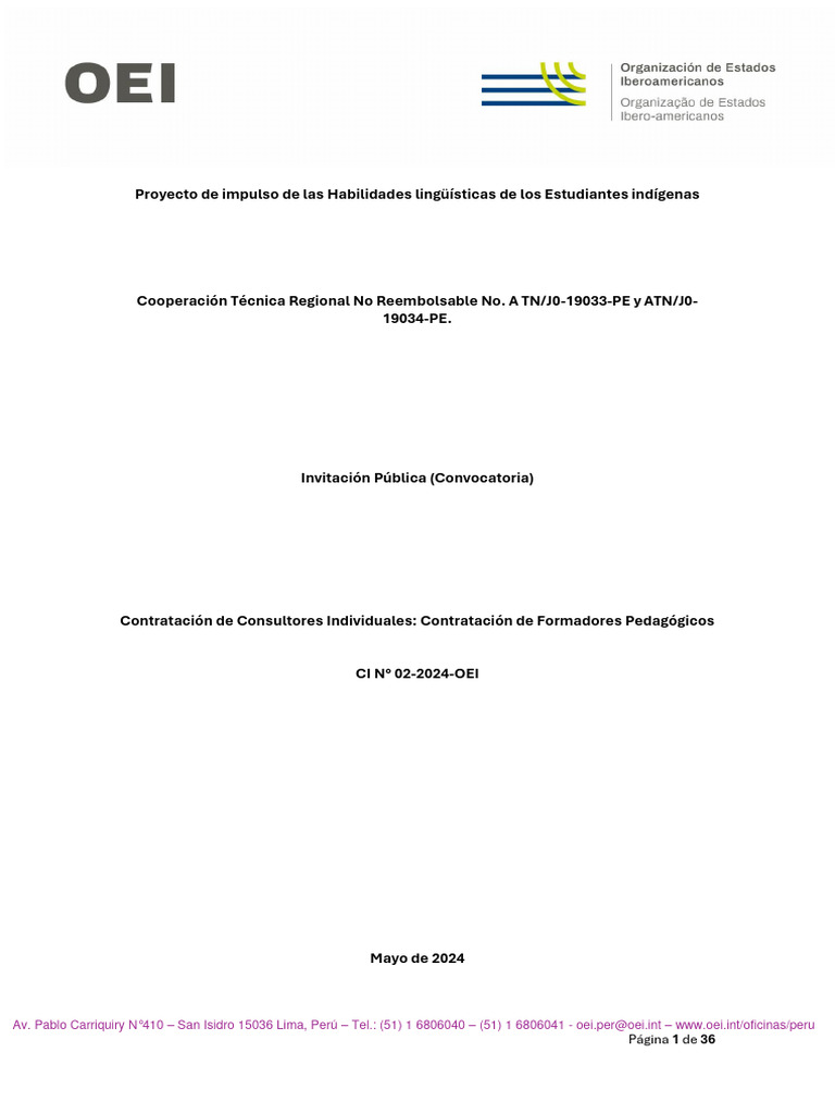 Ci #02-2024-Oei | PDF | Multilingüismo | Perú