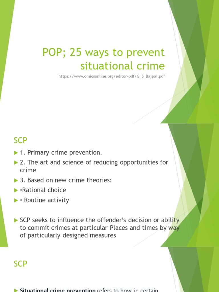 POP 25 Ways To Prevent Situational Crime | PDF | Crime Prevention | Crimes