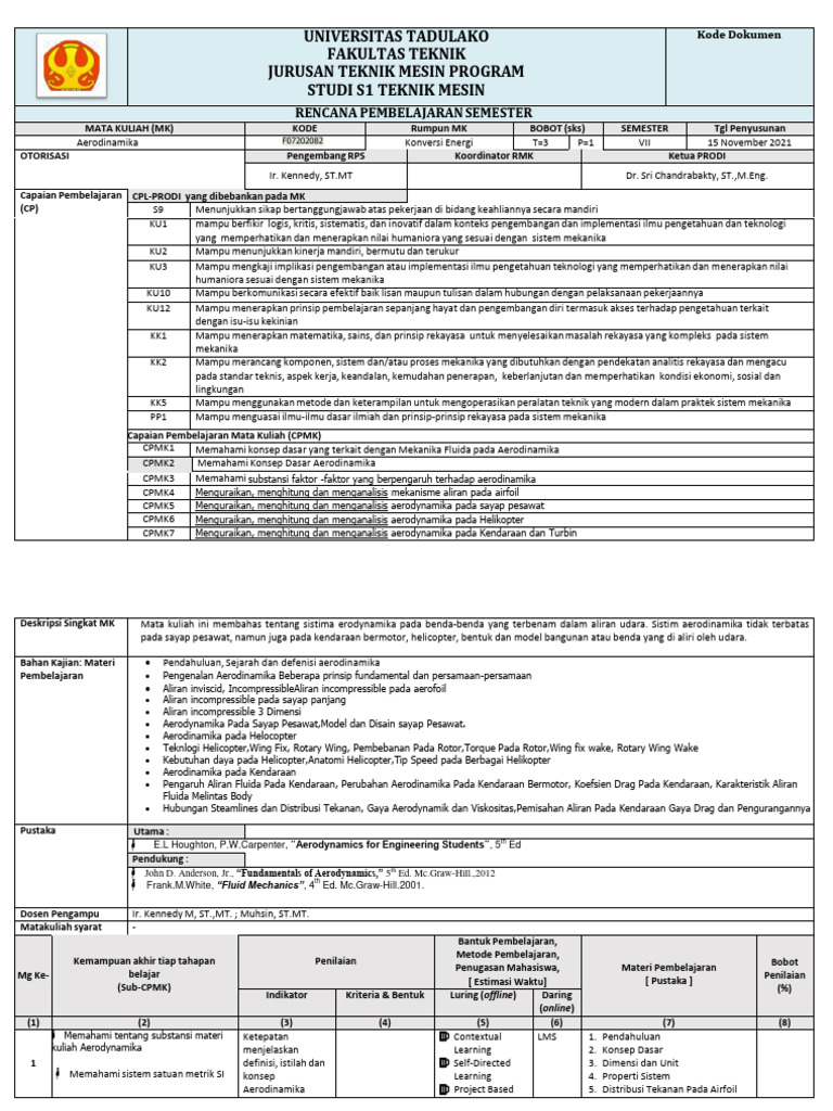 RPS Aerodynamika | PDF | Teknologi & Rekayasa