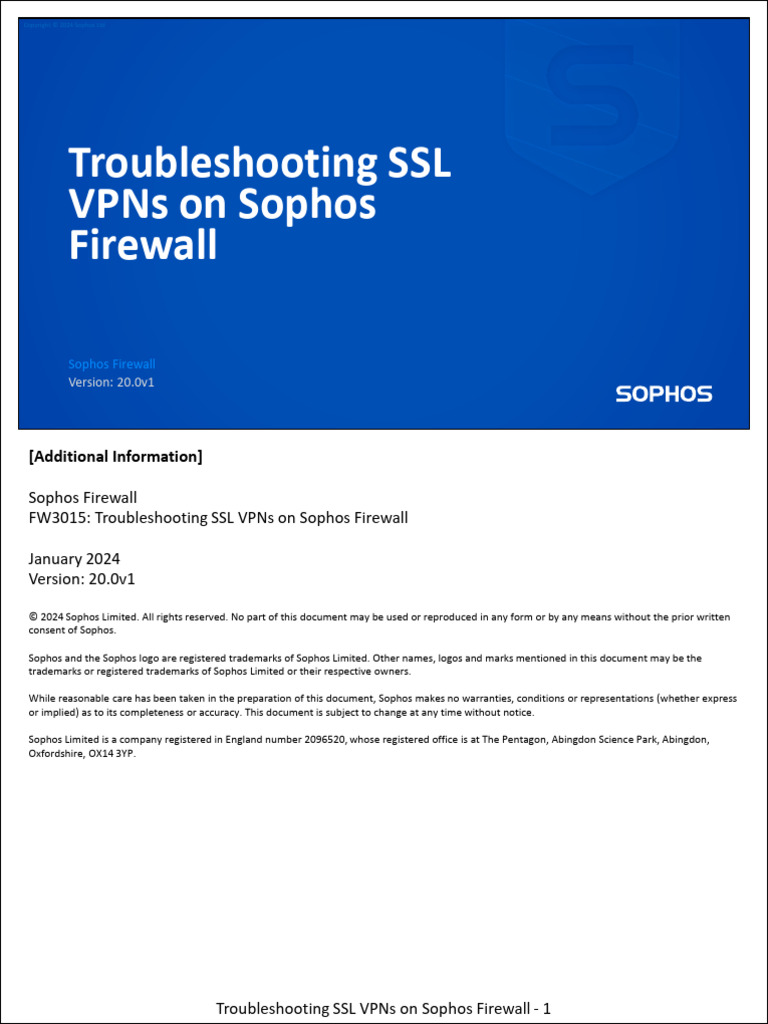 FW3015 20.0v1 Troubleshooting SSL VPNs On Sophos Firewall | Download ... FW3015 20.0v1 Troubleshooting SSL VPNs On Sophos Firewall | Download ...