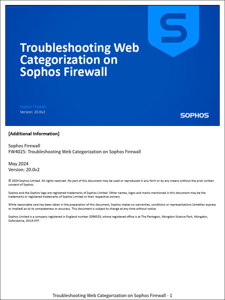 FW4025 20.0v2 Troubleshooting Web Categorization On Sophos Firewall | PDF | World Wide Web ...