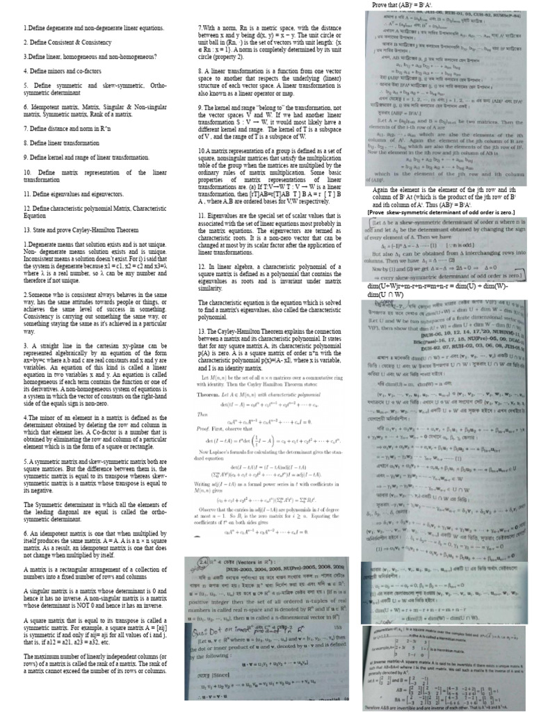 Linear Pdf Eigenvalues And Eigenvectors Matrix Mathematics 6002