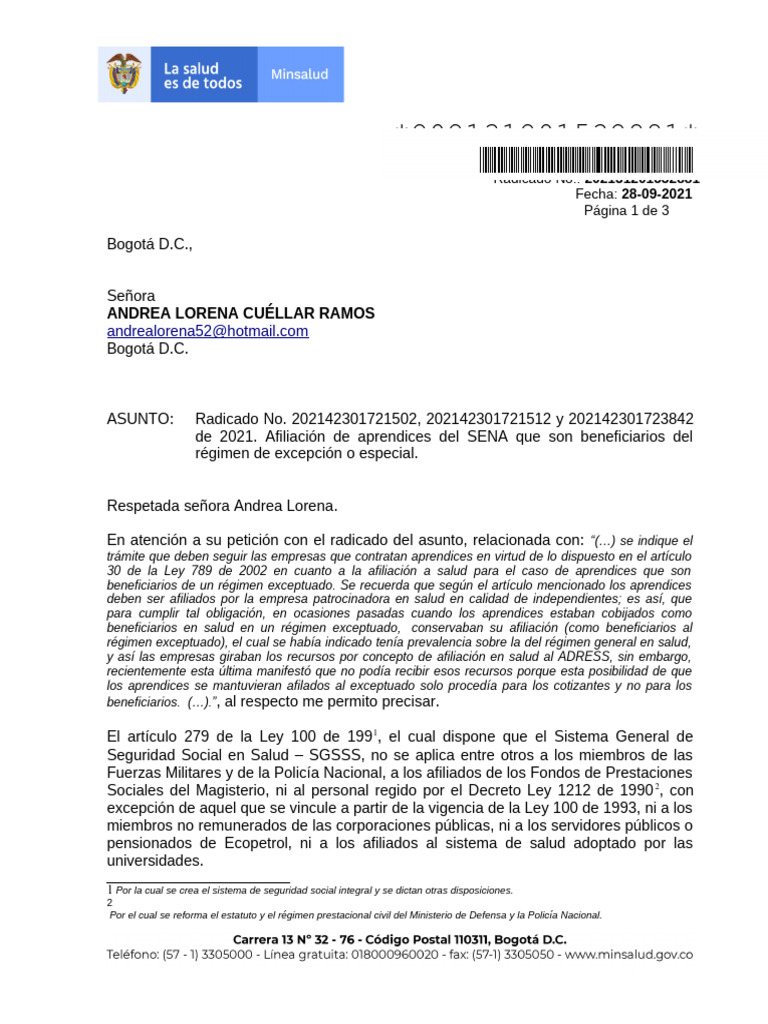 Consulta Miniserio Salud Regimen Exceptuado Salud | Descargar gratis ...