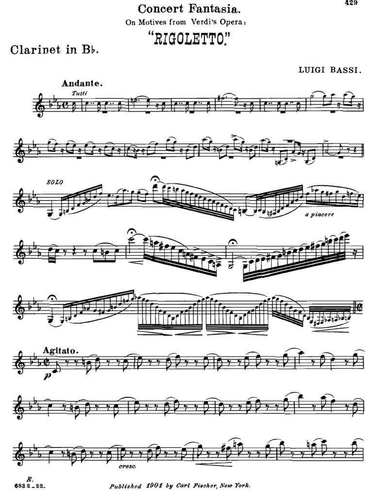 Luigi Bassi - Concert Fantasia On Motives From - Rigoletto | PDF