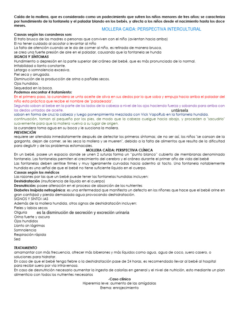 Caída de la mollera | PDF | Deshidración | Agua
