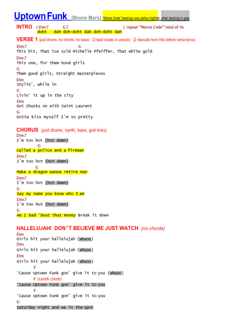 Uptown Funk | PDF | American Songs | American Pop Songs