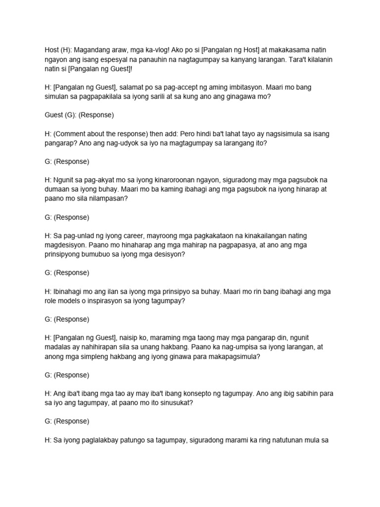 Interview Script | PDF