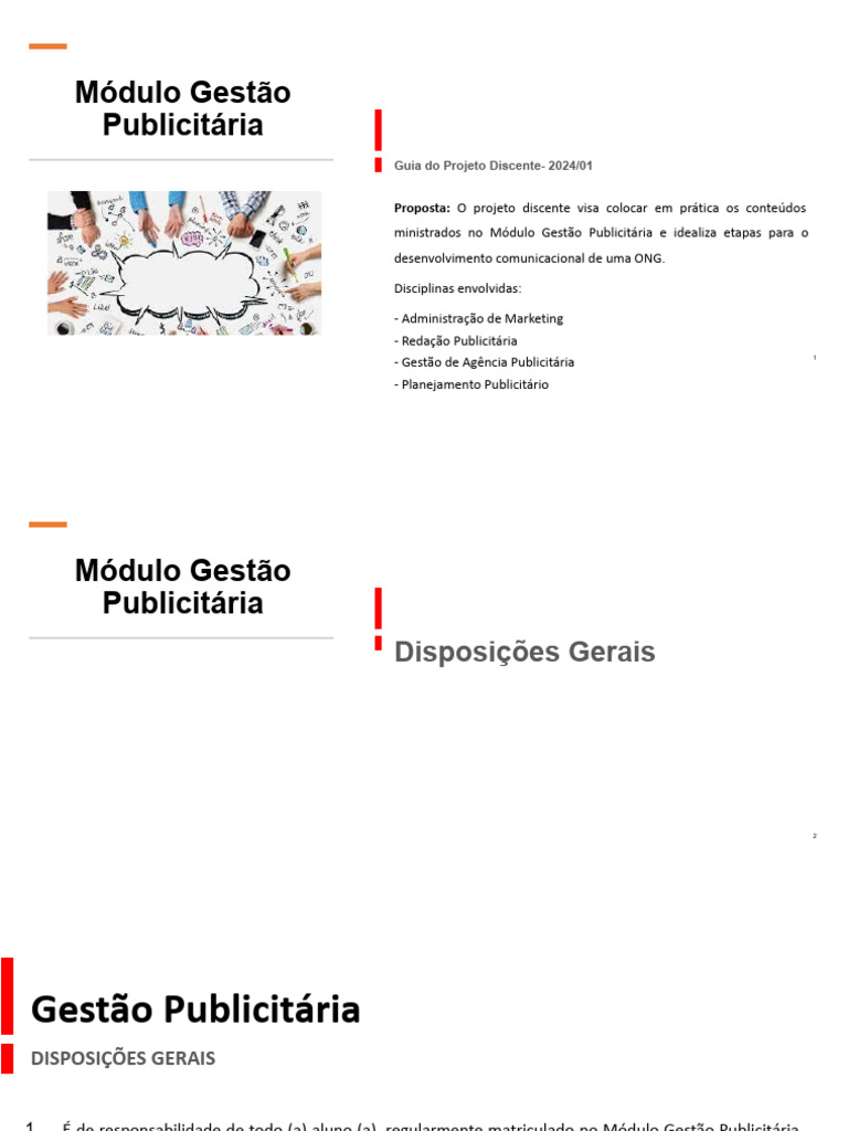 Guia Do Projeto Discente Mo-Dulo Gesta-O Publicita-Ria 2024 01 | PDF ...