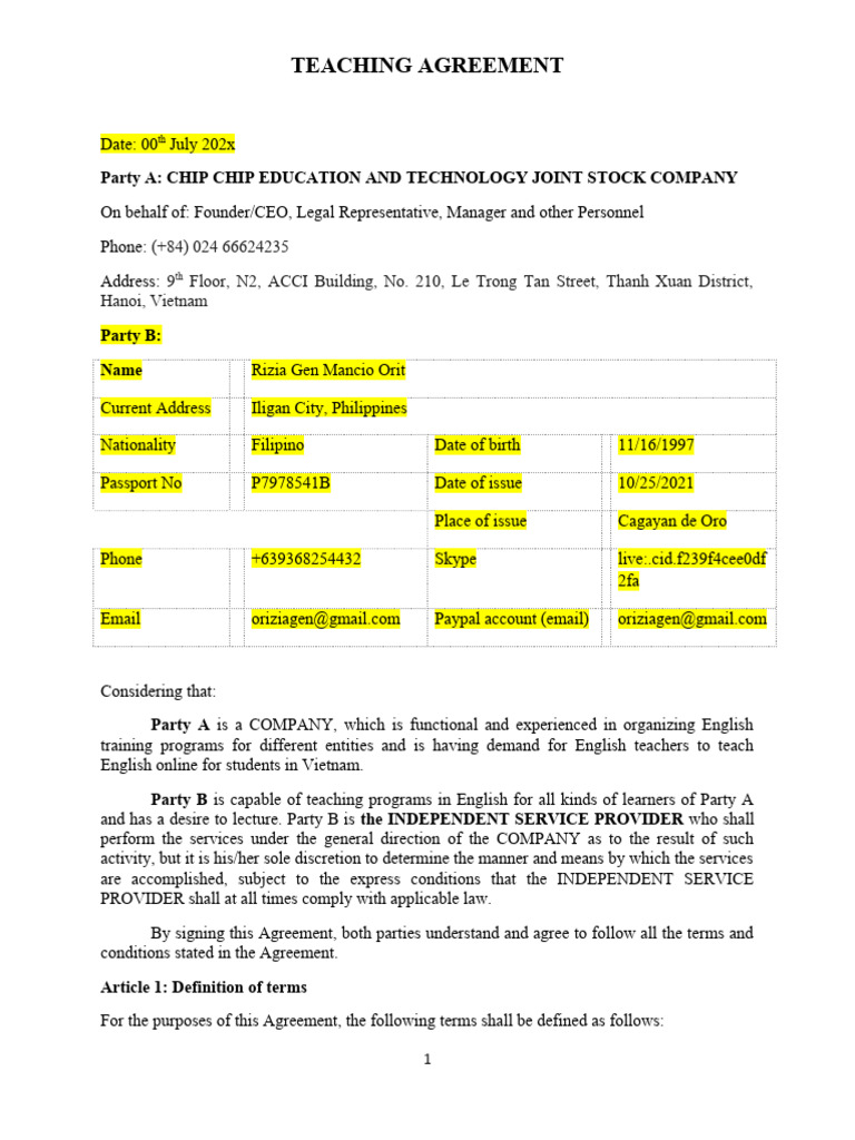 CONTRACT | PDF | Indemnity