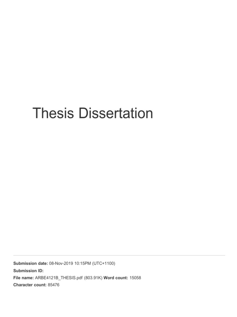 Thesis Dissertation Submission Report | PDF