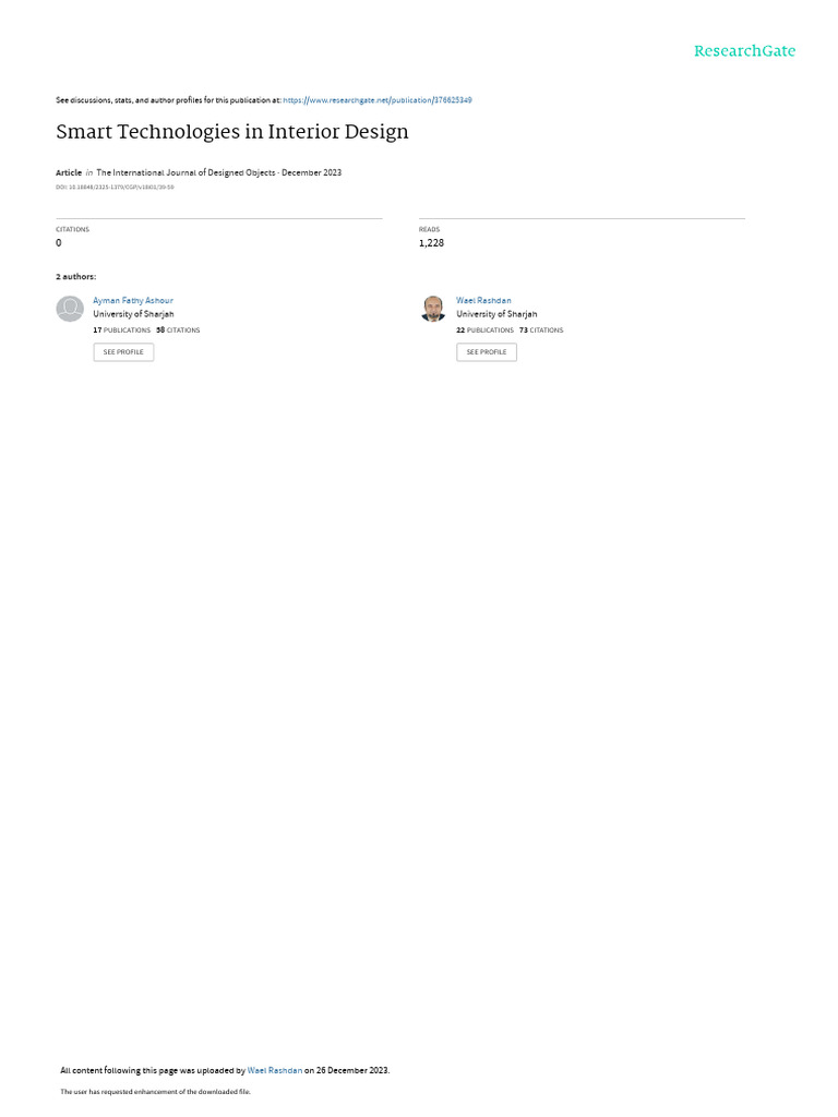 Smart Technologiesin Interior Design | PDF | Internet Of Things ...