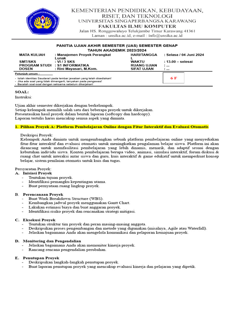 Naskah Uas MPPL F | PDF