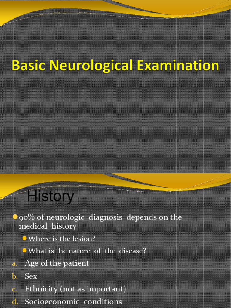 Neurological Examination Overview | PDF | Somatosensory System | Spinal ...