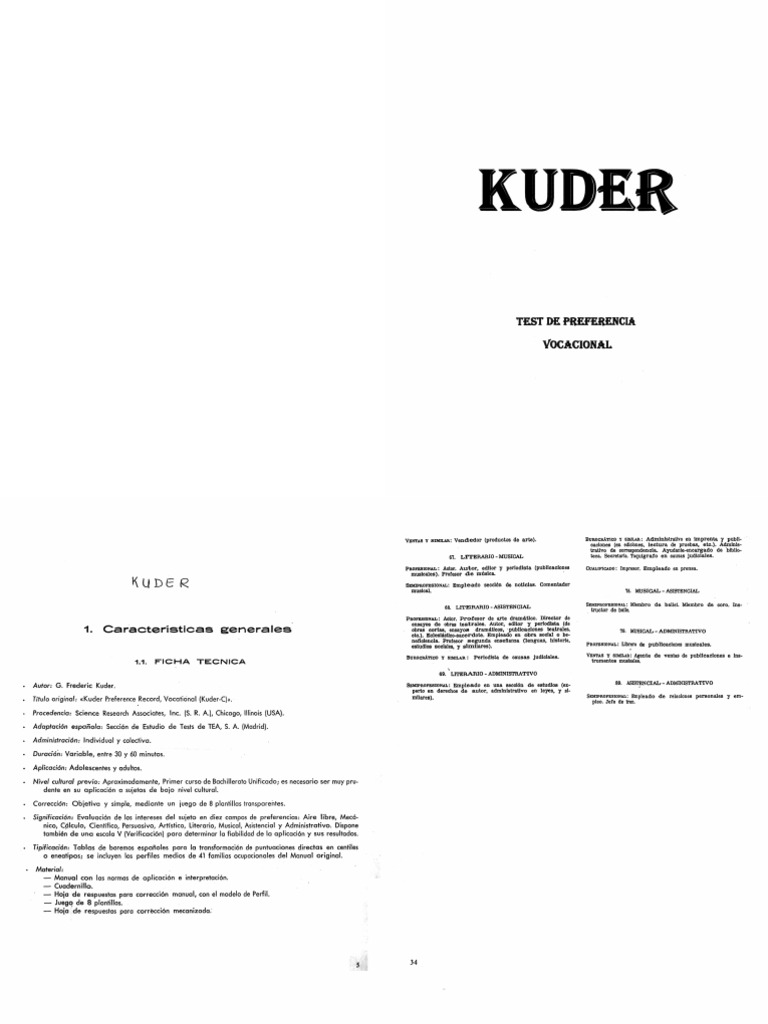 Manual Kuder | PDF