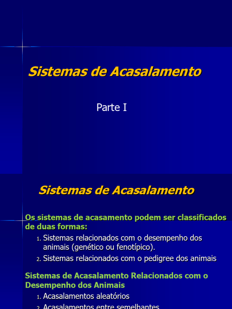 Tipos de Sistemas de Acasalamento | PDF