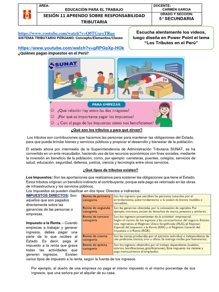 Sesión 11 Responsabilidad Tributaria | PDF | Impuestos | Impuesto sobre ...