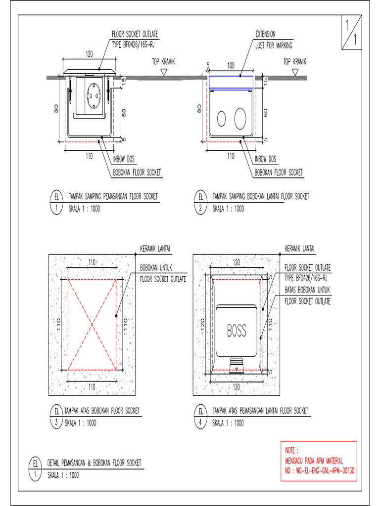 Detail Prinsip Pemasangan Floor Socket Outlate | PDF